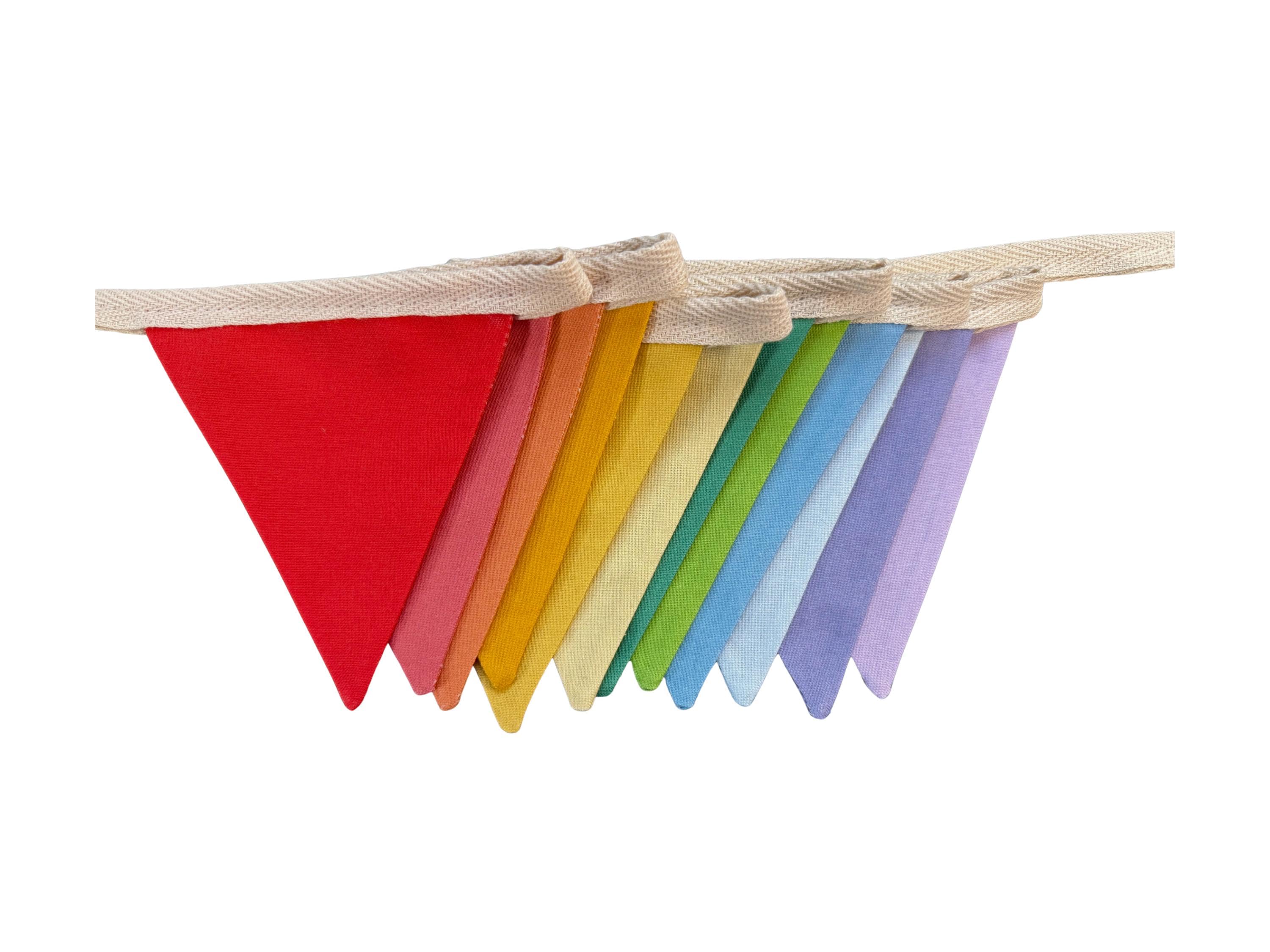 Ombre Rainbow Mini Bunting | 12 Colours | Double-sided | Premium Cotton ...