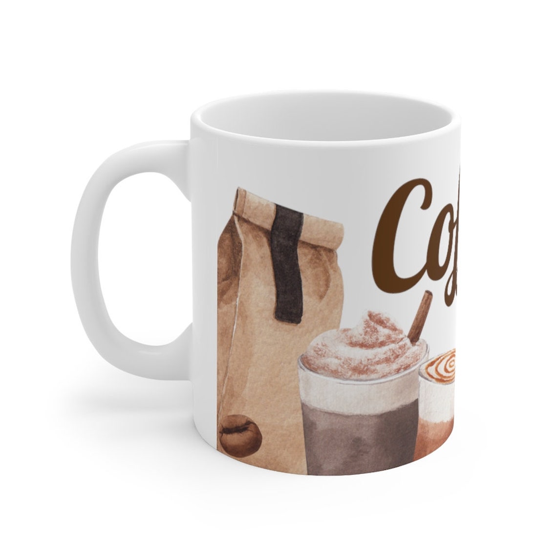 Coffee! Watercolor Coffee Bar Barista Kitchen Ceramic Mug 11oz - Etsy