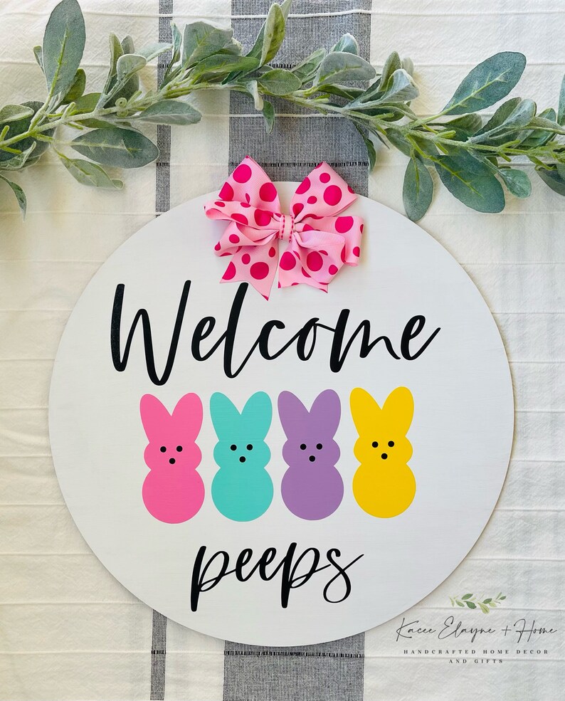 Welcome Peeps | Interchangeable Wreath | Insert Only - Etsy