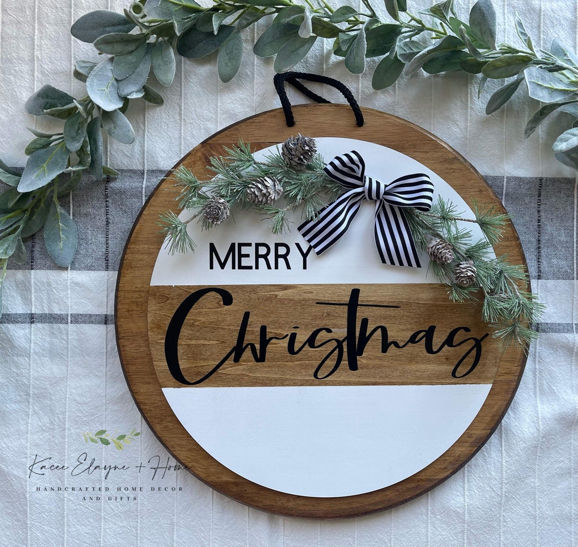 Merry Christmas | Interchangeable Wreath | Insert Only - Etsy