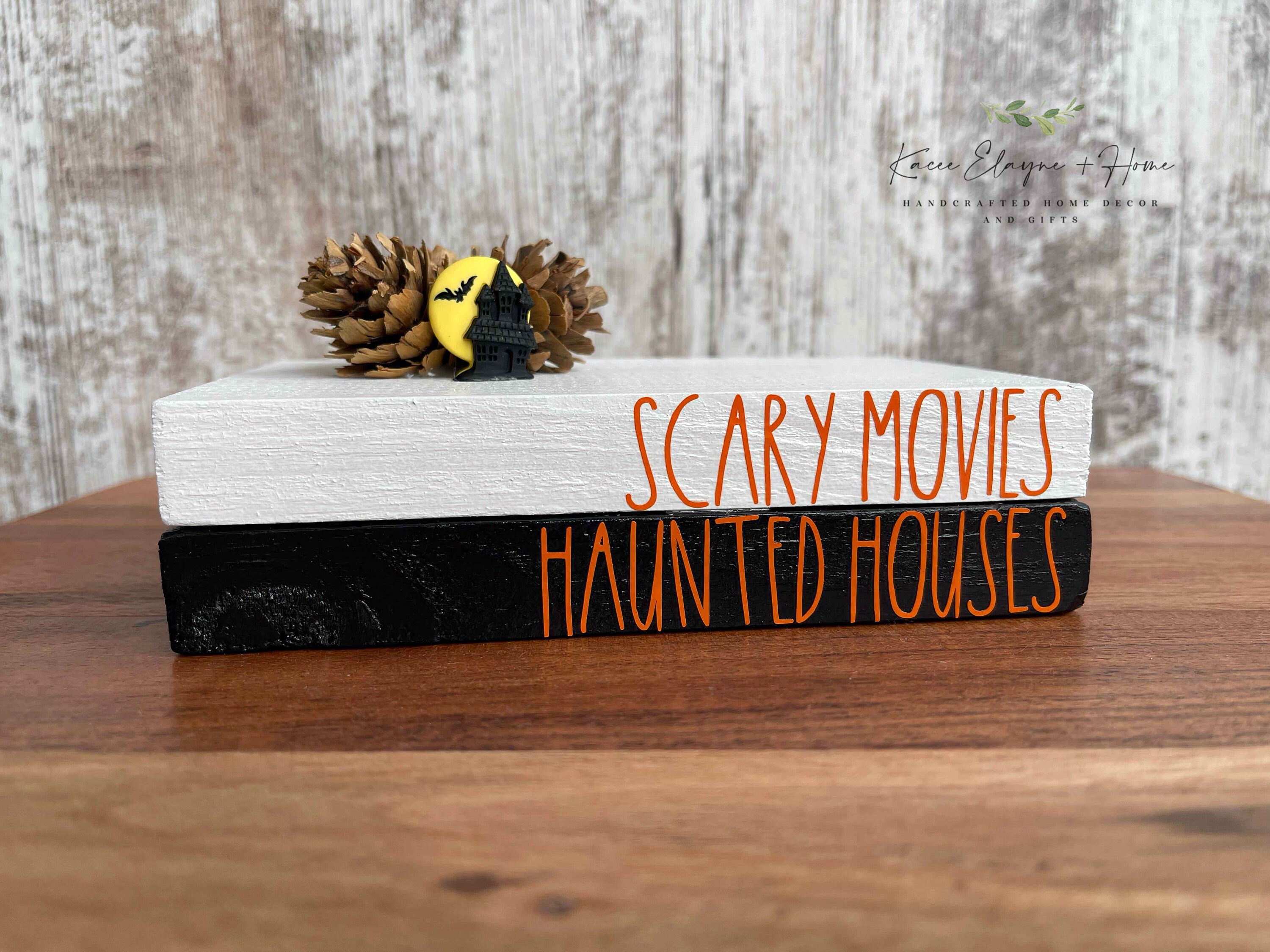 Scary Movies Haunted Houses Book Stack Halloween Decor - Etsy