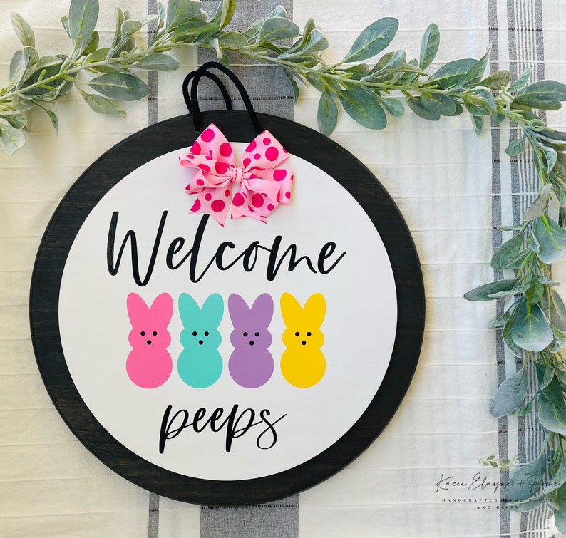 Welcome Peeps | Interchangeable Wreath | Insert Only - Etsy