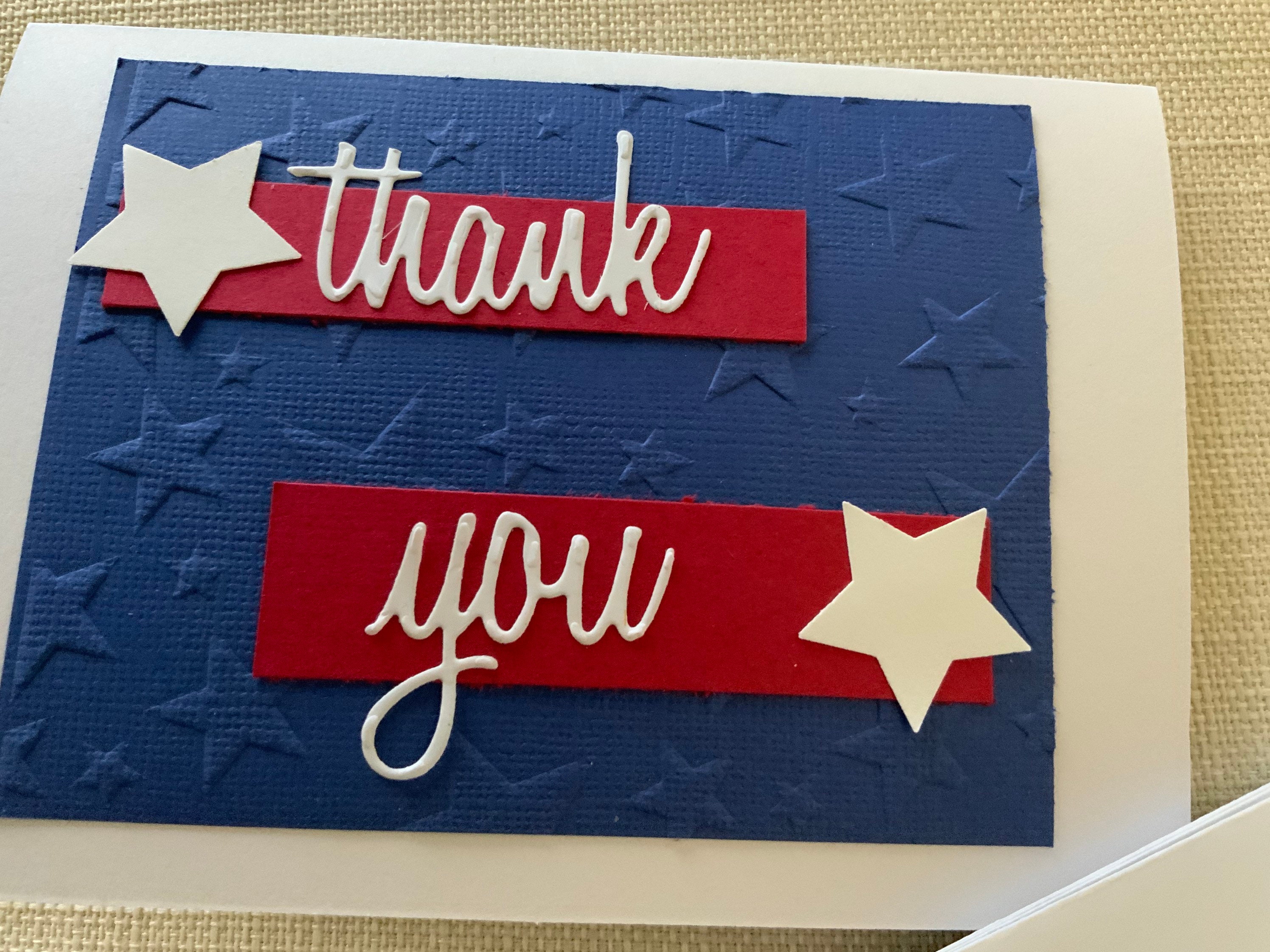 Patriotic Thank You Card - Etsy