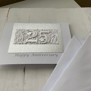 25th Anniversary Handmade Card - Etsy