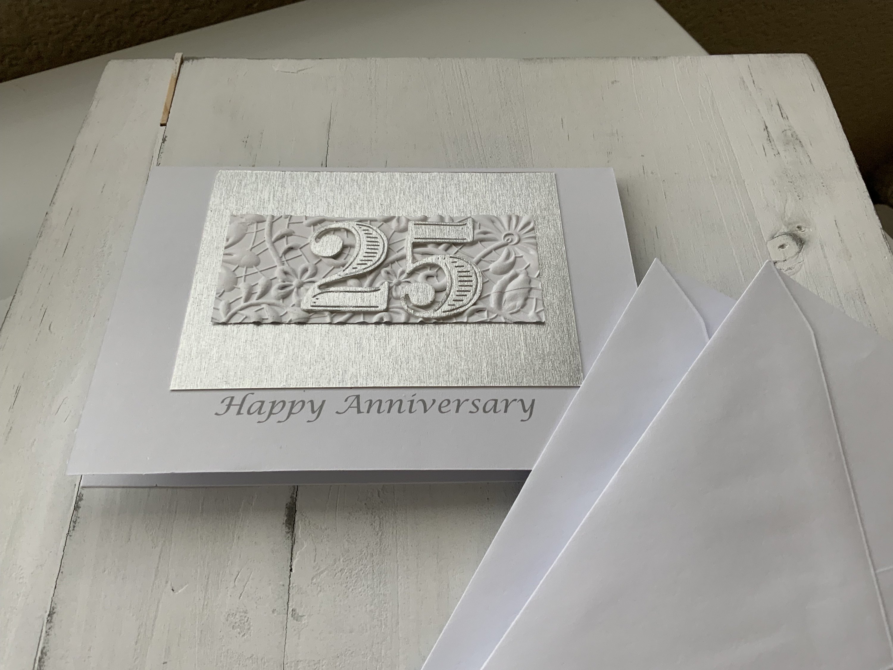 25th Anniversary Handmade Card - Etsy