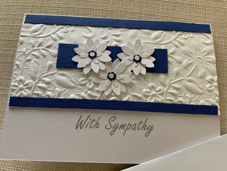 Embossed Sympathy Card With White Flowers - Etsy