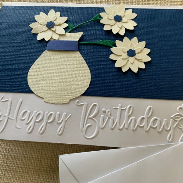 Embossed Happy Birthday Card - Etsy