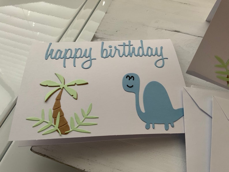 Happy Birthday Dinosaur Card - Etsy
