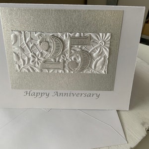 25th Anniversary Handmade Card - Etsy