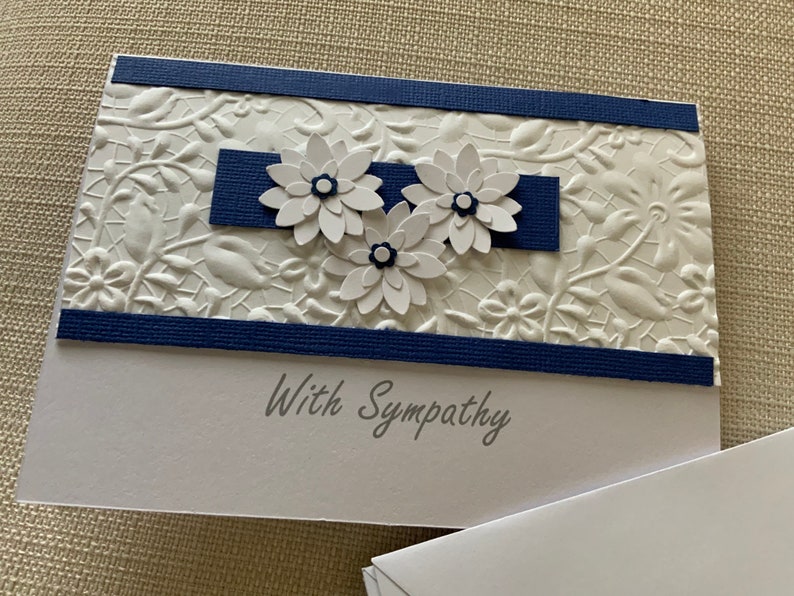 Embossed Sympathy Card With White Flowers - Etsy