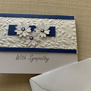 Embossed Sympathy Card With White Flowers - Etsy