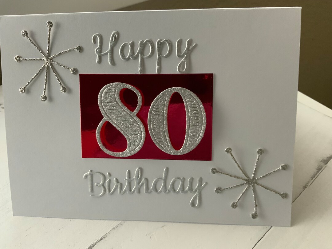 80th Birthday Card - Etsy
