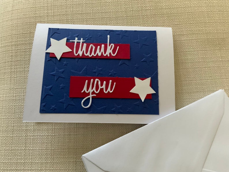 Patriotic Thank You Card - Etsy