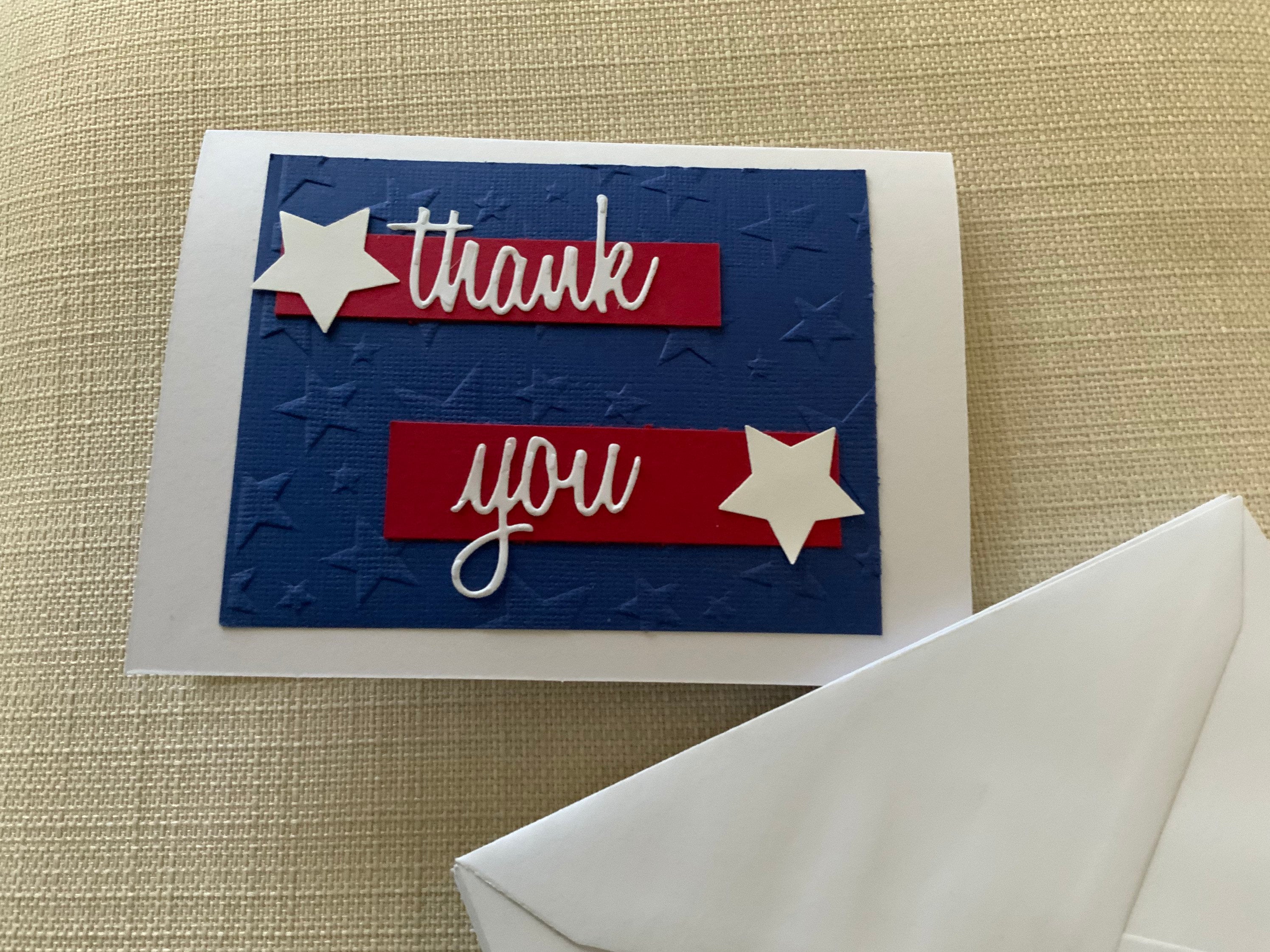 Patriotic Thank You Card - Etsy
