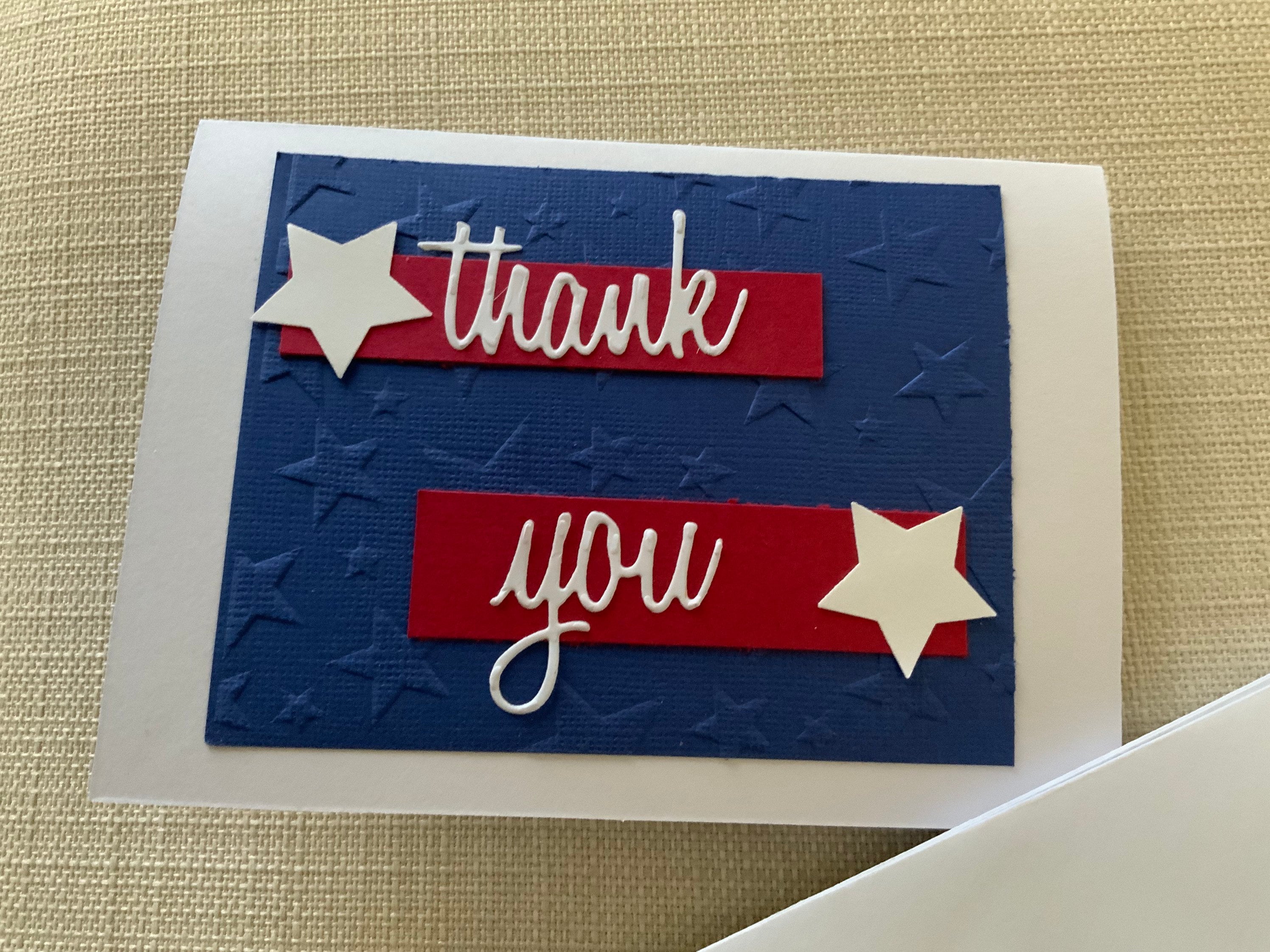 Patriotic Thank You Card - Etsy