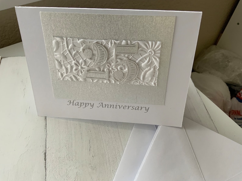 25th Anniversary Handmade Card - Etsy