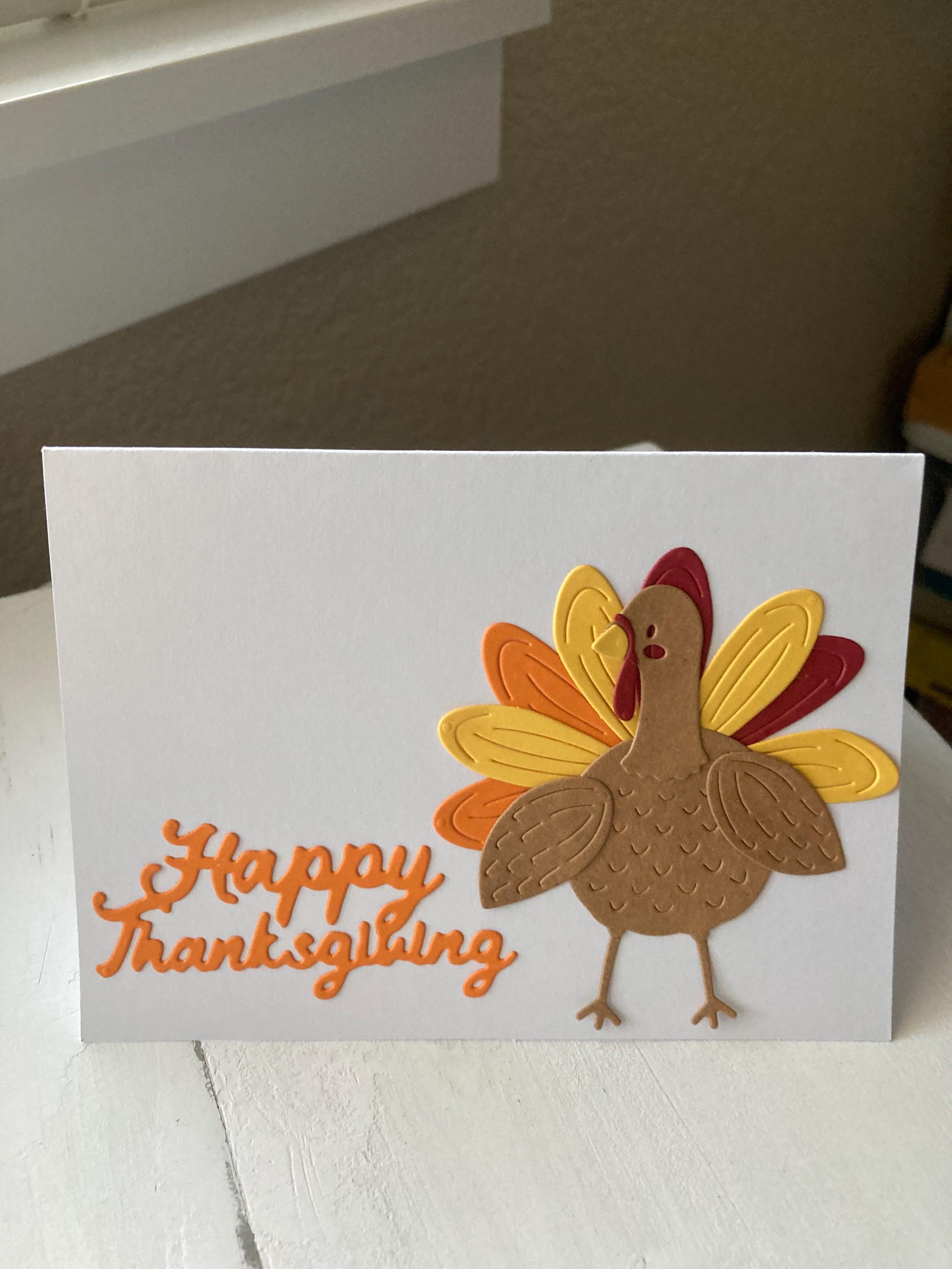 Handmade Thanksgiving Card: Die Cut Turkey Design - Etsy