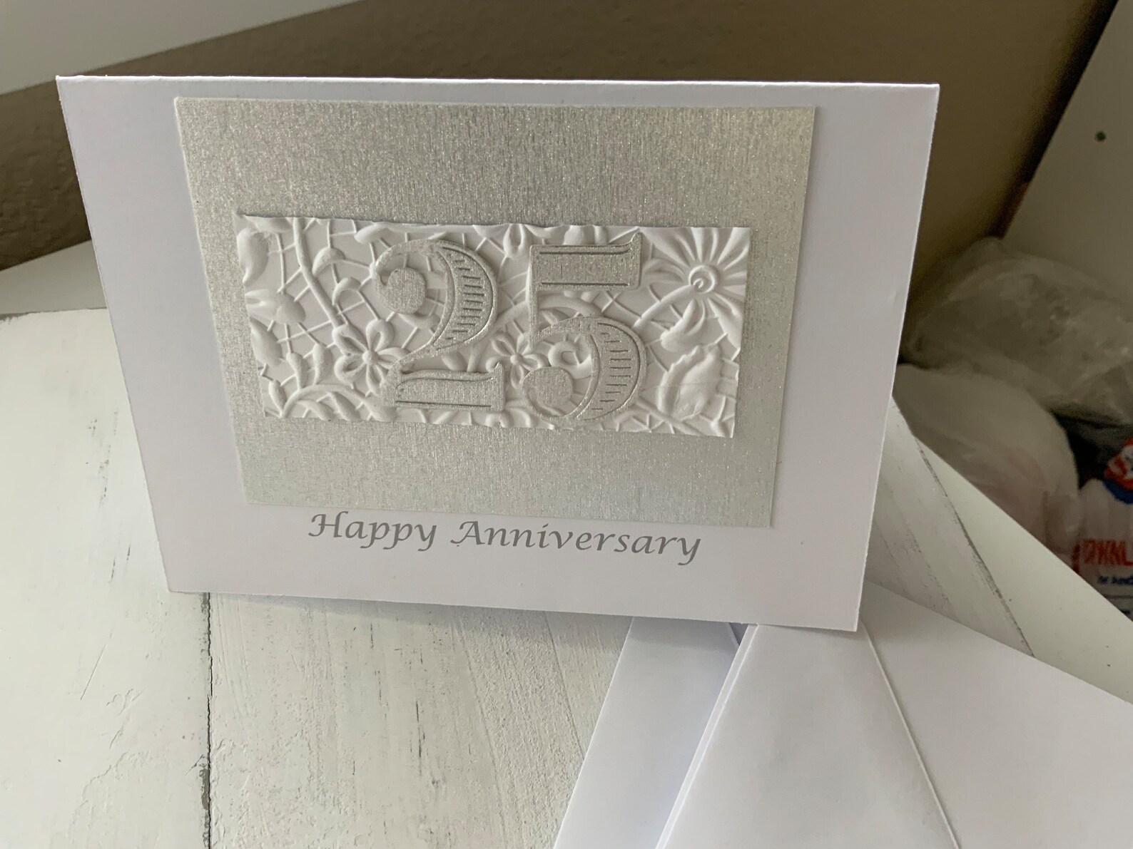 25th Anniversary Handmade Card - Etsy