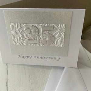 25th Anniversary Handmade Card - Etsy