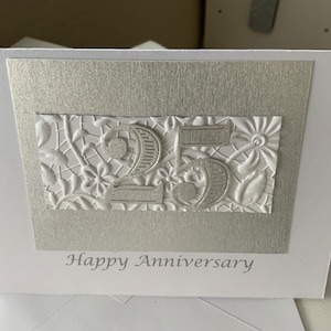 25th Anniversary Handmade Card - Etsy