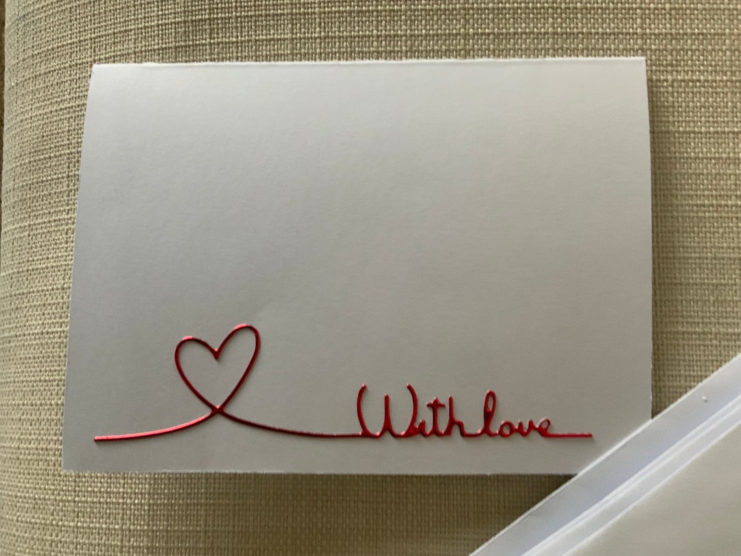 Handmade Love Note Card: Red Script, Blank Inside - Etsy