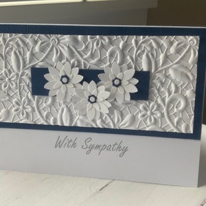 Embossed Sympathy Card With White Flowers - Etsy