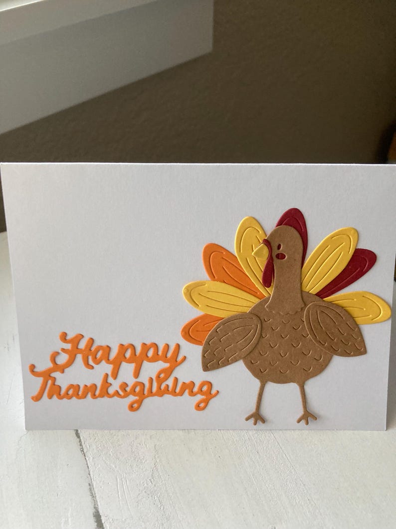 Handmade Thanksgiving Card: Die Cut Turkey Design - Etsy