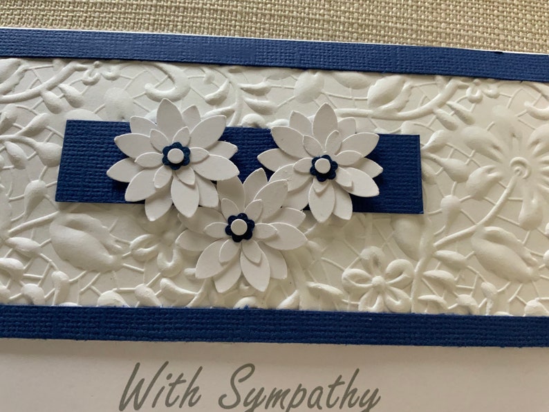 Embossed Sympathy Card With White Flowers - Etsy