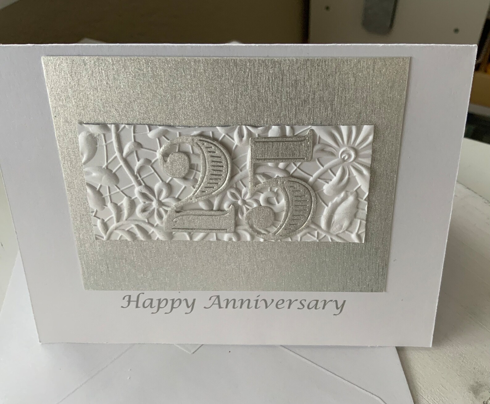 25th Anniversary Handmade Card - Etsy