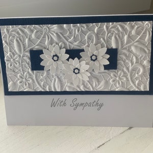Embossed Sympathy Card With White Flowers - Etsy
