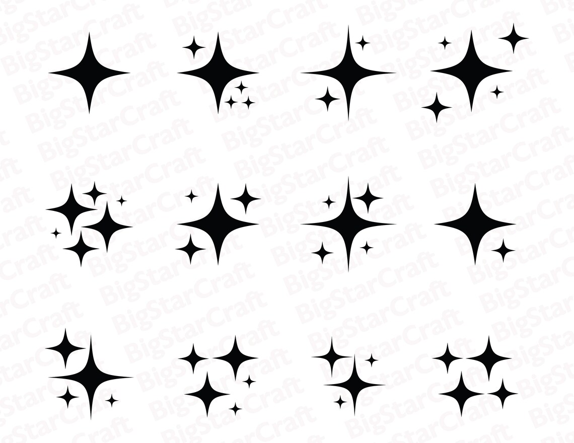 Sparkle Stars SVG Bundle: Clip Art Graphics (digital Download) - Etsy