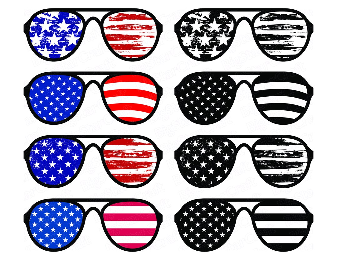American Flag Glasses Bundle SVG, Flag SVG, American Flag SVG ...