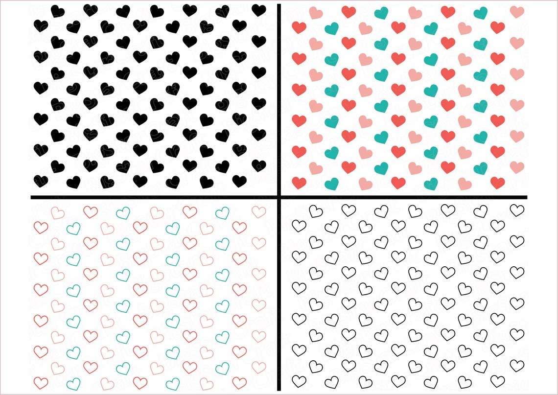 HEART PATTERN SVG Bundle Valentine Svg Valentine Clipart - Etsy