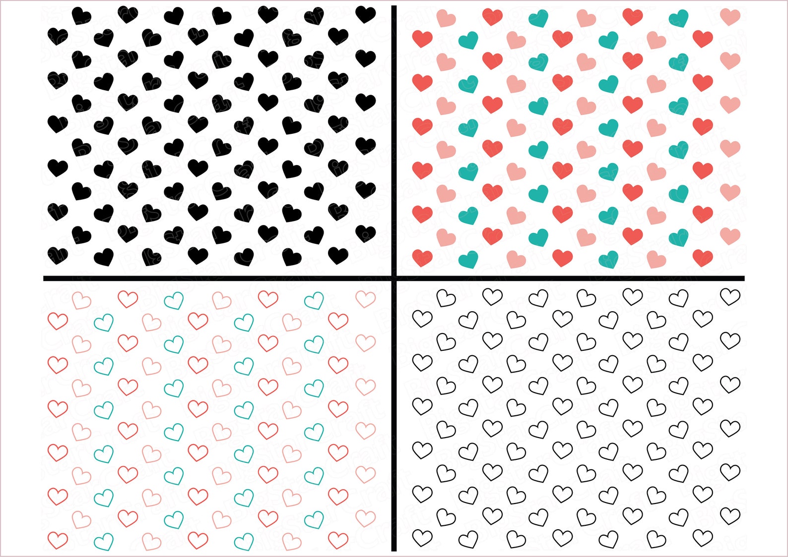 HEART PATTERN SVG Bundle Valentine Svg Valentine Clipart - Etsy