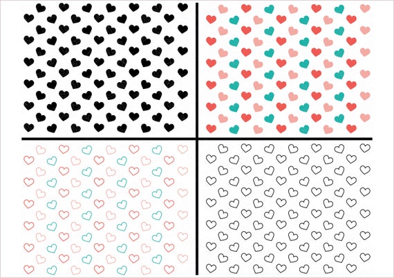 HEART PATTERN SVG Bundle Valentine Svg Valentine Clipart - Etsy