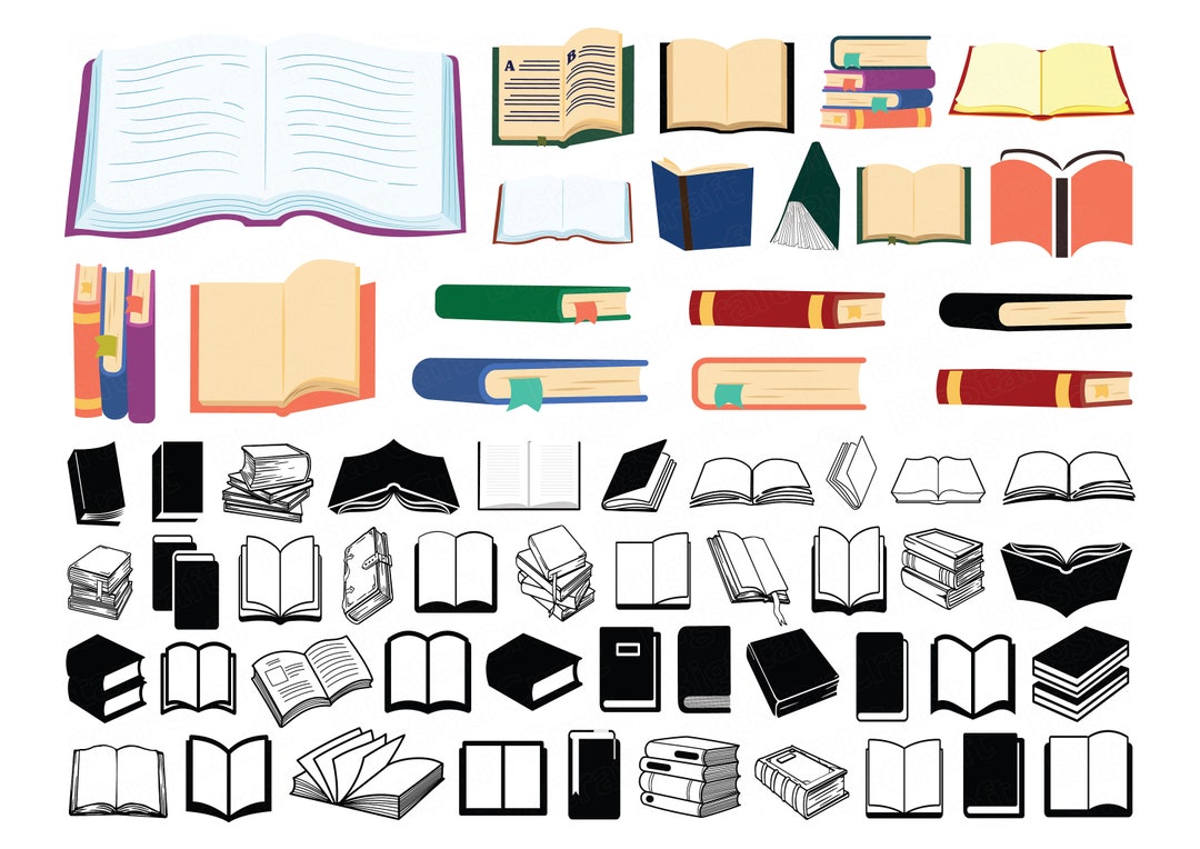 BOOKS SVG, Instant Download, BOOKS Clipart, Bundle Svg, Book Svg Cut ...