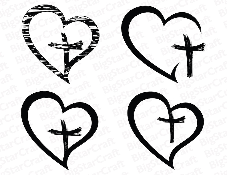 Jesus Heart Cross Svg Instant Download Cross Svg Cross Svg Etsy