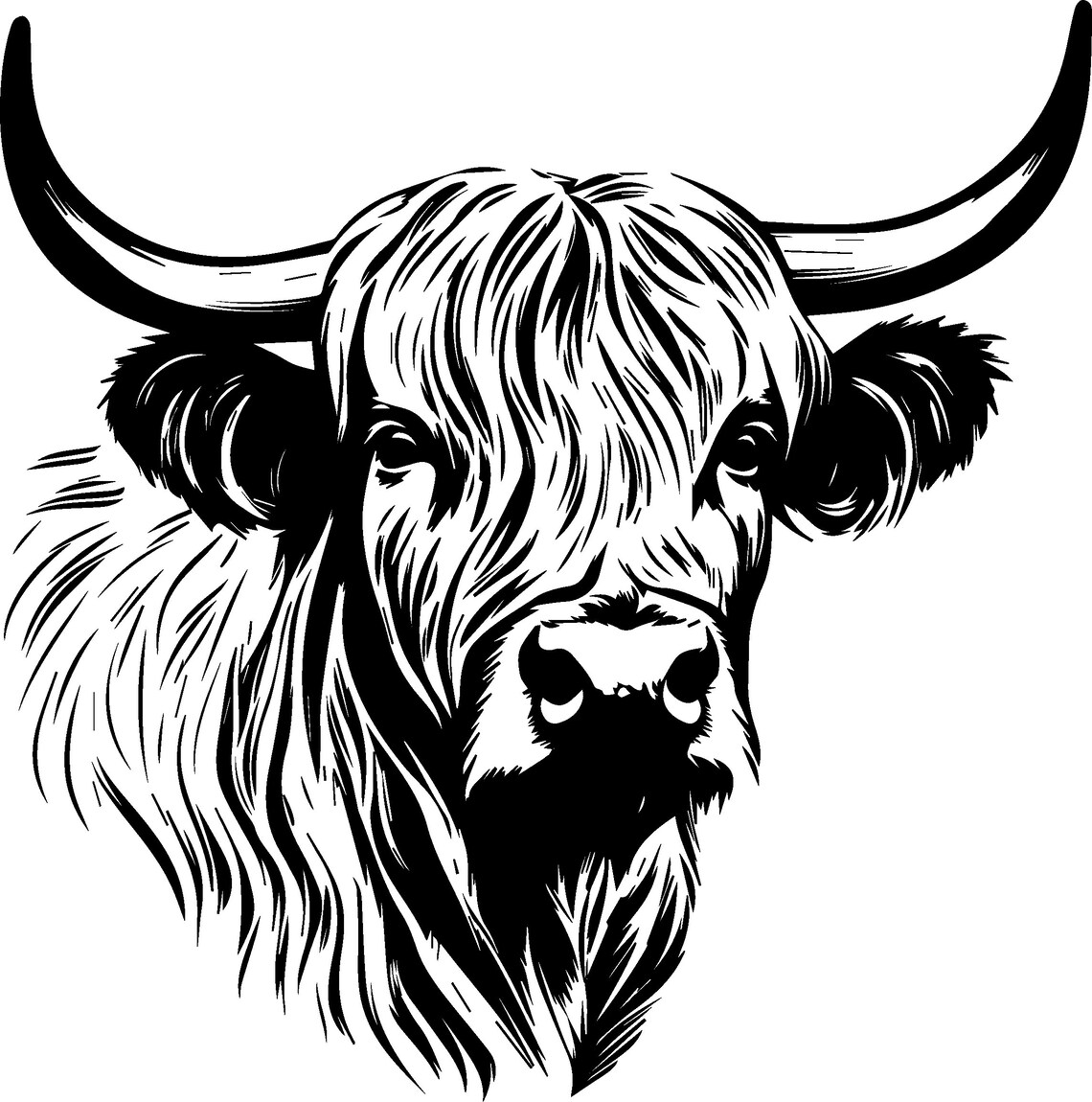 Highland Cow SVG, Digital Download, Farm Animal Clipart, Rustic Home ...