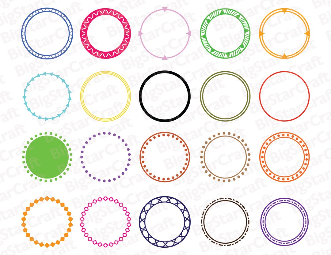 20 MONOGRAM FRAMES SVG Bundle, Instant Download, Monogram Svg, Circle ...