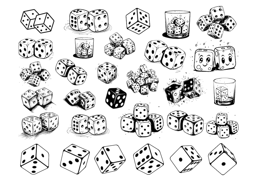 Dice SVG Bundle: Casino Gambling Silhouette (digital File) - Etsy