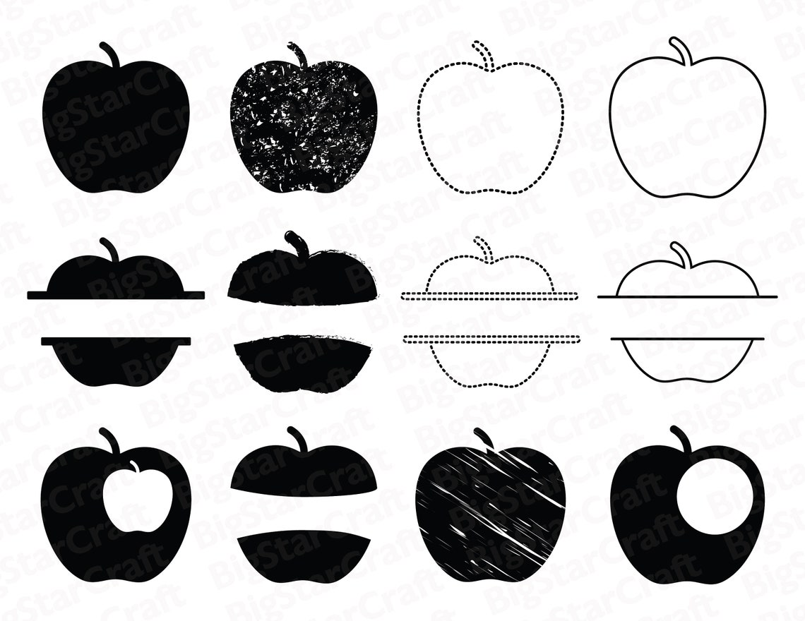 APPLE SVG BUNDLE Instant Download Apple Svg Apple Clipart | Etsy