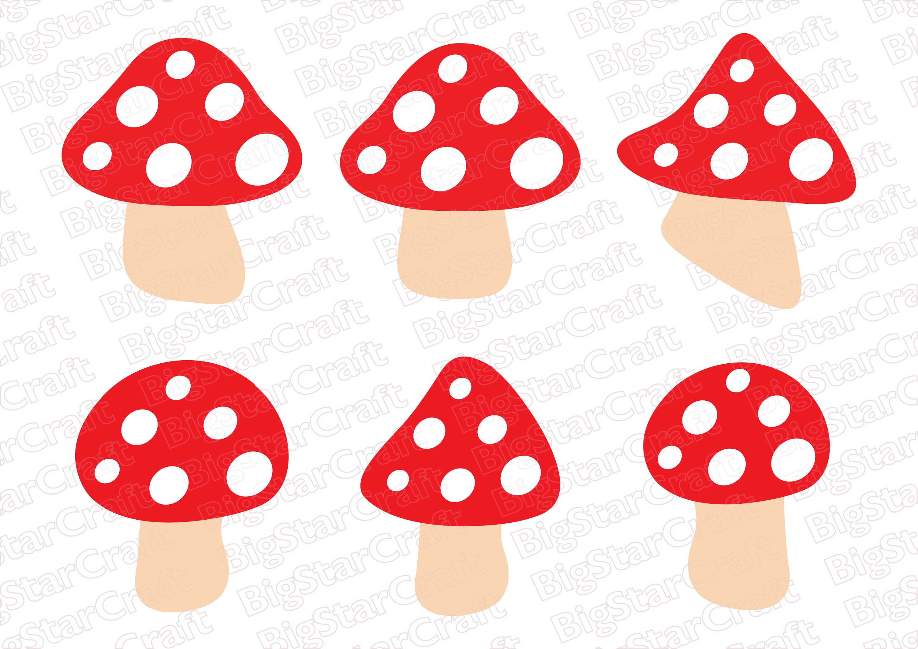 RED MUSHROOM SVG Bundle Instant Download Autumn Svg - Etsy UK