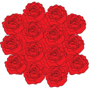 Rose Pattern Outline SVG, ROSE SVG, Instant Download, Pattern Svg ...