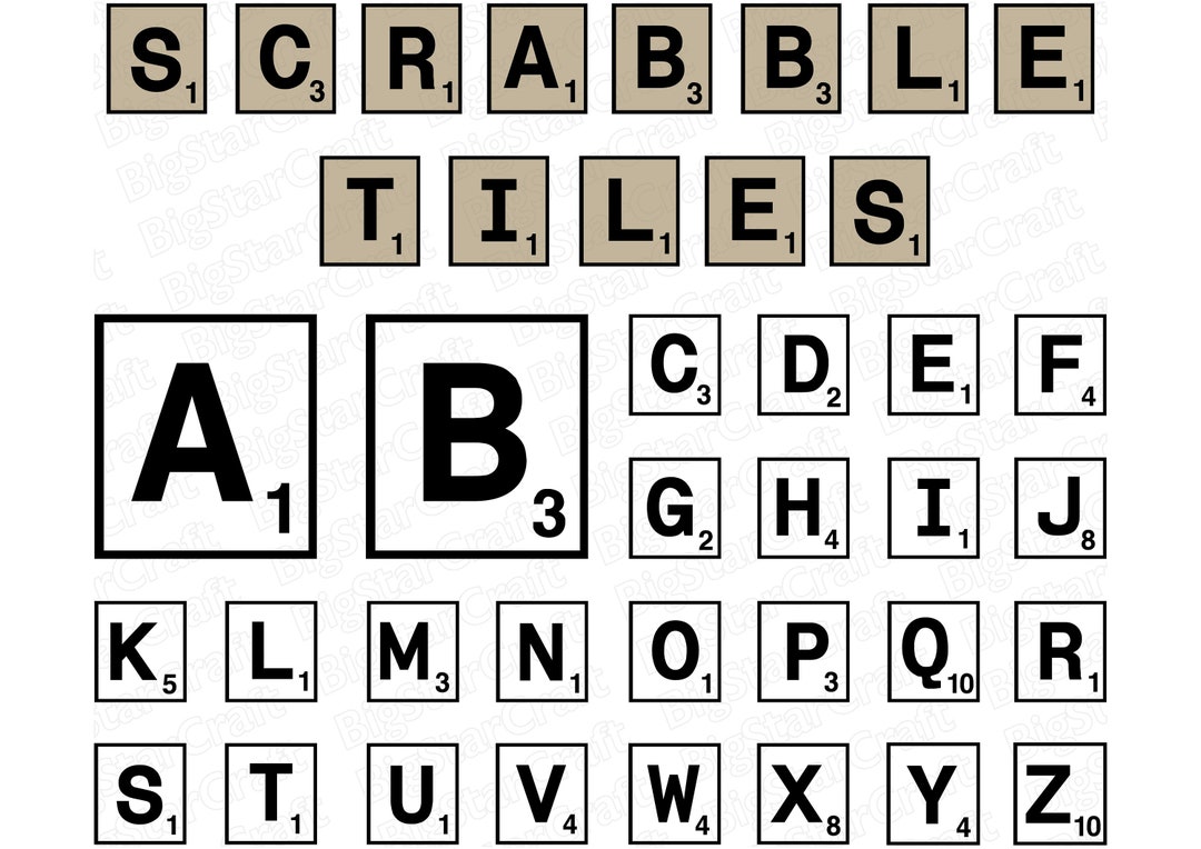 SCRABBLE TILES SVG, Scrabble Tiles Clipart, Scrabble Tiles Svg Files ...