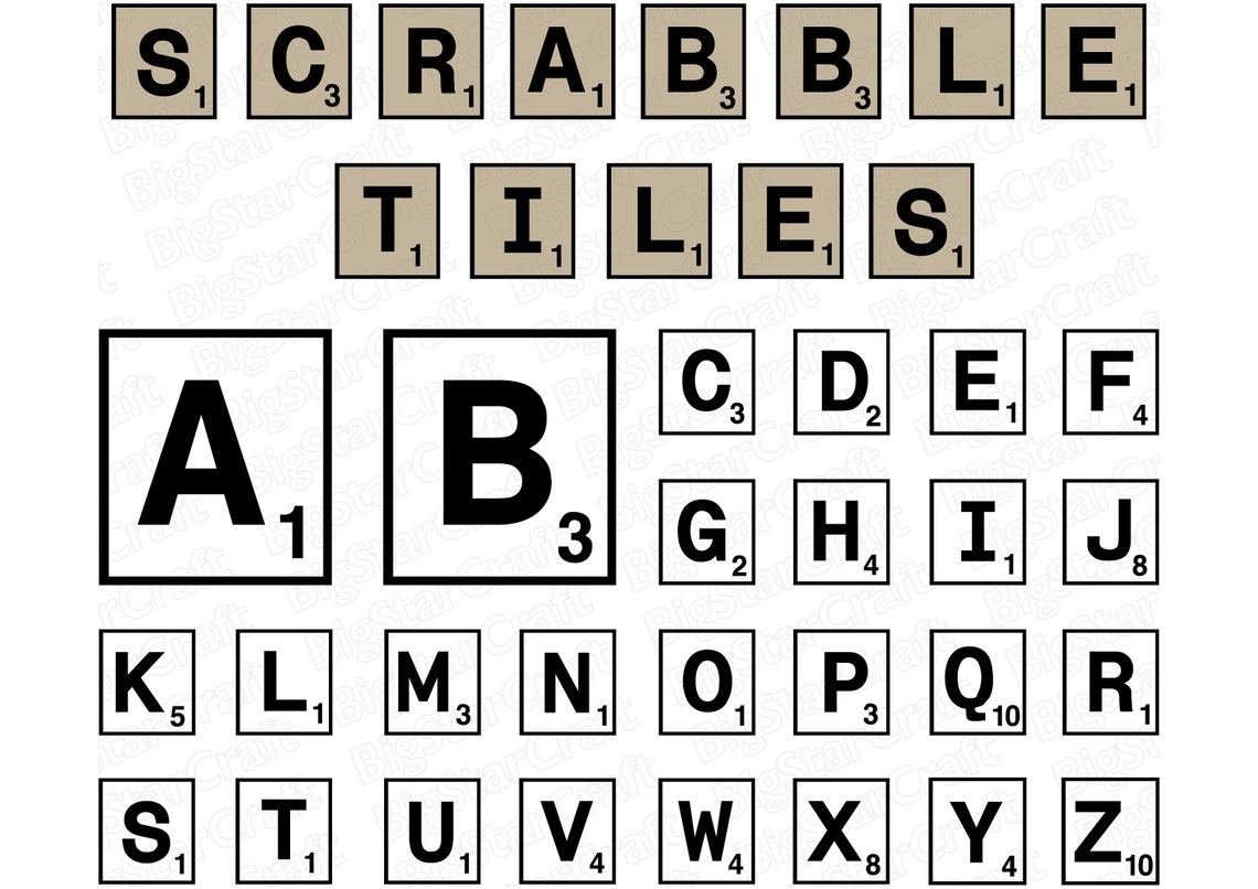 SCRABBLE TILES SVG Scrabble Tiles Clipart Scrabble Tiles Svg - Etsy