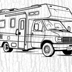 Camper Van SVG File, Digital Download Motorhome Graphic, RV Clipart ...