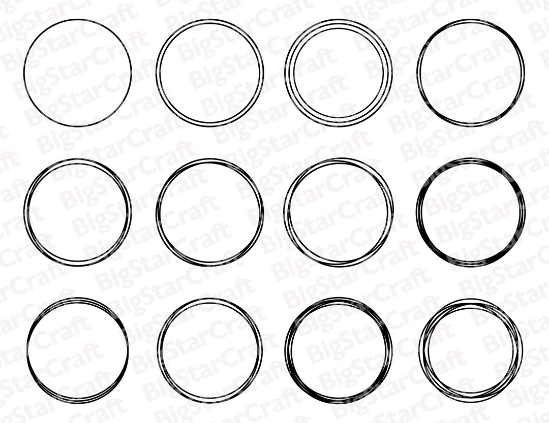 CIRCLE FRAME SVG Bundle, Instant Download, Circle Svg, Sketch Circle ...