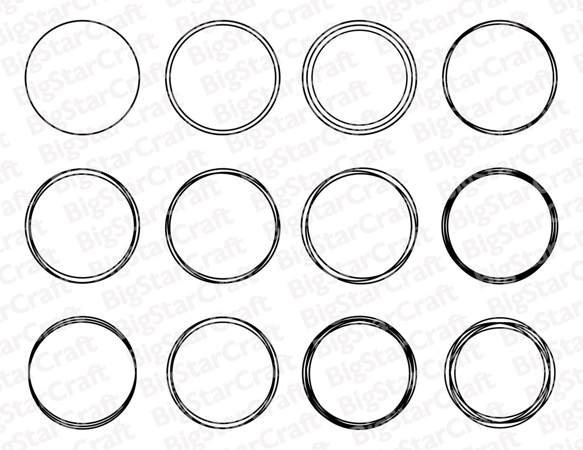 CIRCLE FRAME SVG Bundle Instant Download Circle Svg Sketch | Etsy