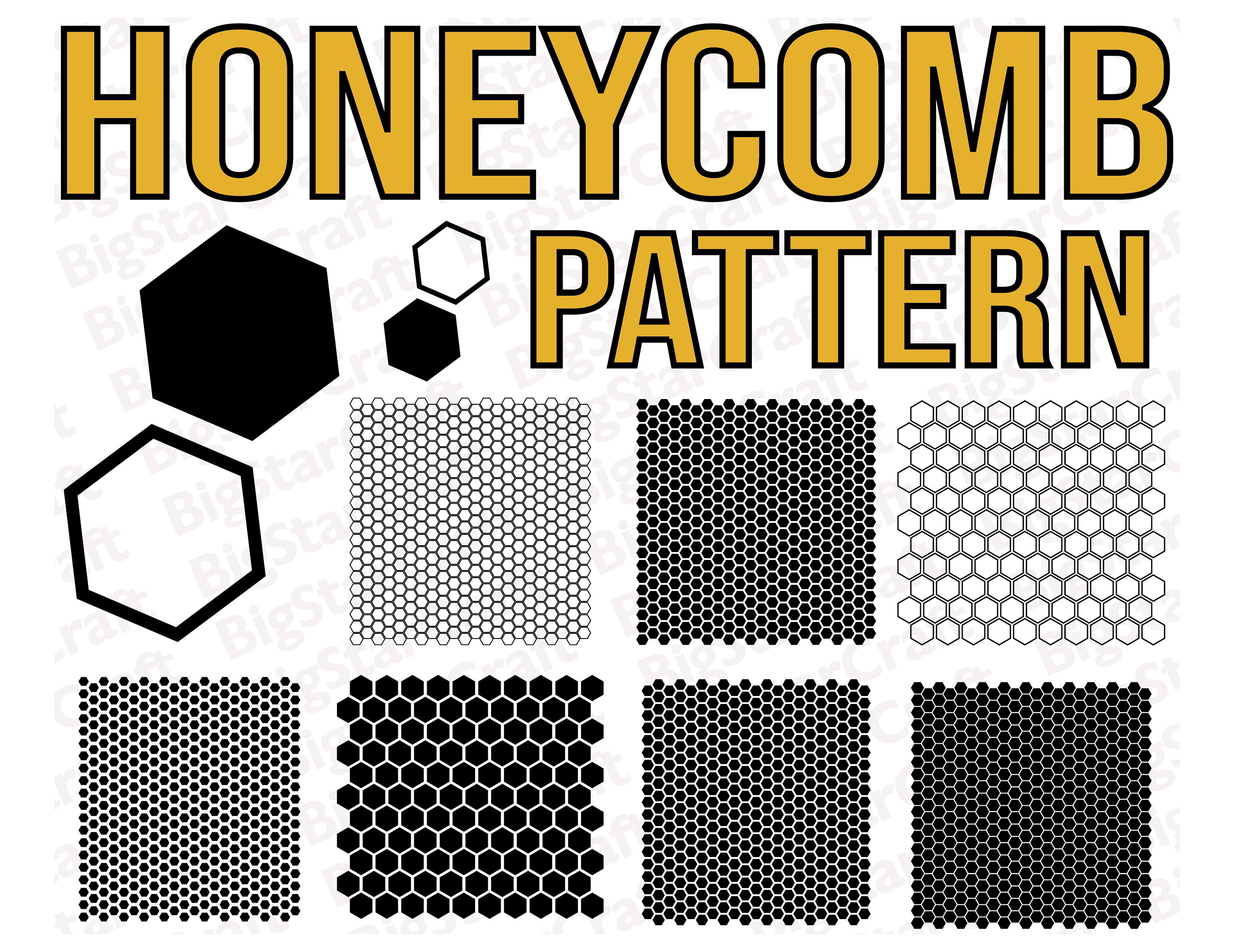 HONEYCOMB PATTERN SVG Bundle Honeycomb Clipart Beehive Svg - Etsy
