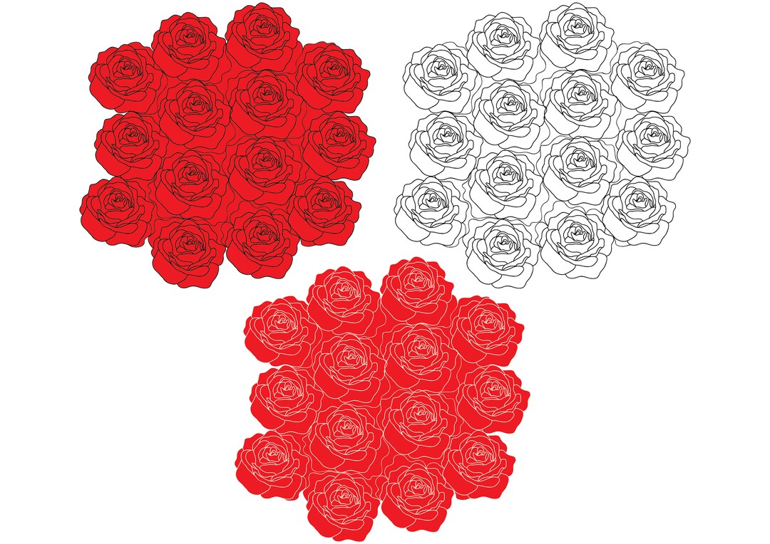 ROSE SVG Bundle, FLOWER Clipart, Instant Download, Flower Svg, Rose ...